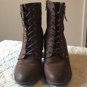 Call It Spring | Shoes | Call It Springs Heeled Brown Boots | Poshmark